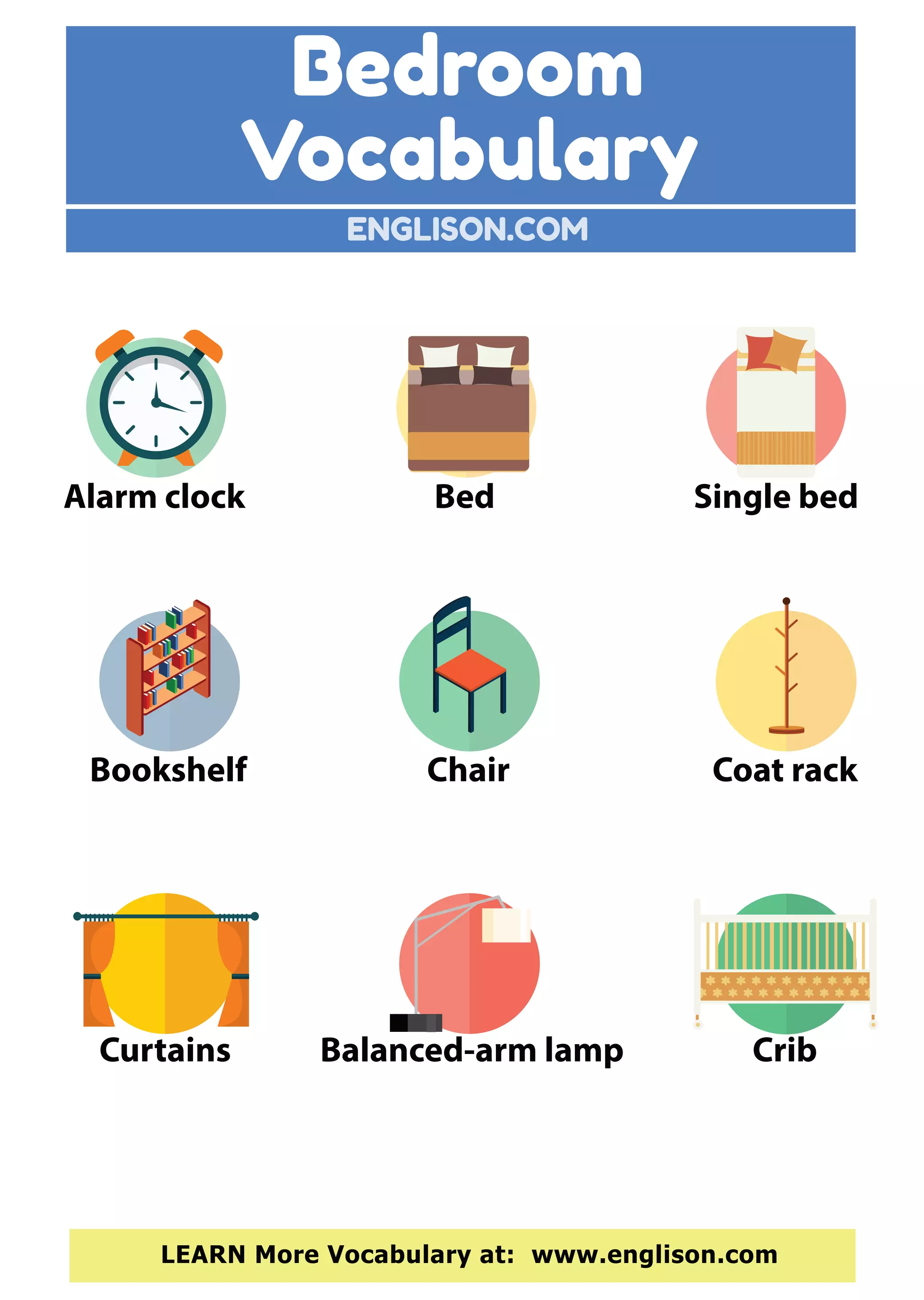 Bedroom vocabulary - English Vocabulary | PDF