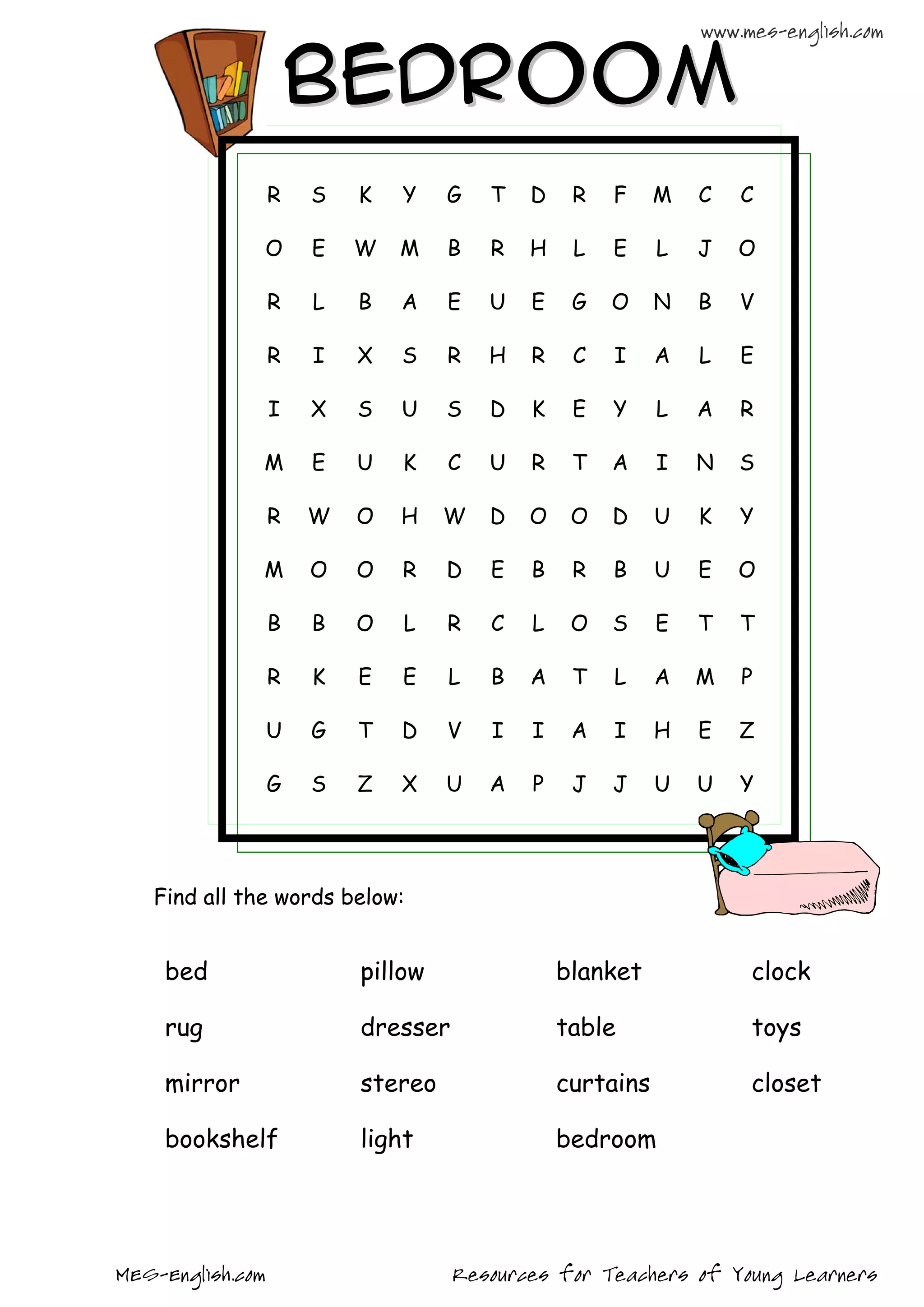 Bedroom wordsearch | PDF