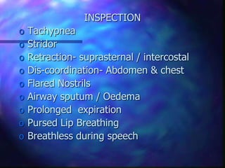 Bedside assessment of pulmonary function by prof. mridul panditrao | PPTX