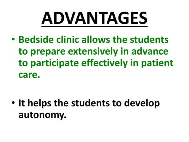 BEDSIDE CLINIC | PPTX | Medical Health