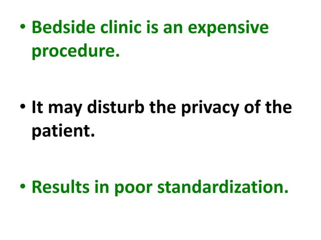 BEDSIDE CLINIC | PPTX | Medical Health