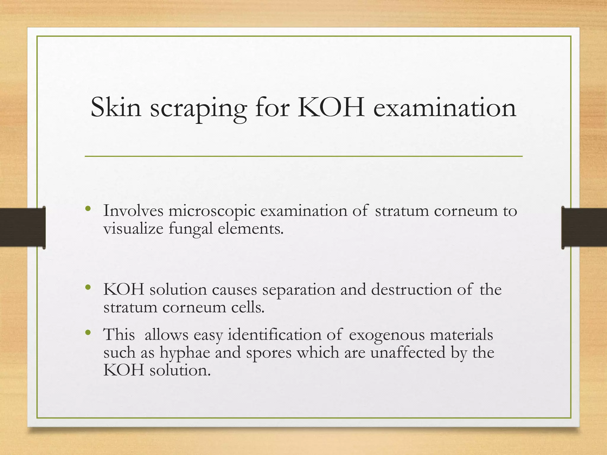 Bedside investigations in dermatology | PPT