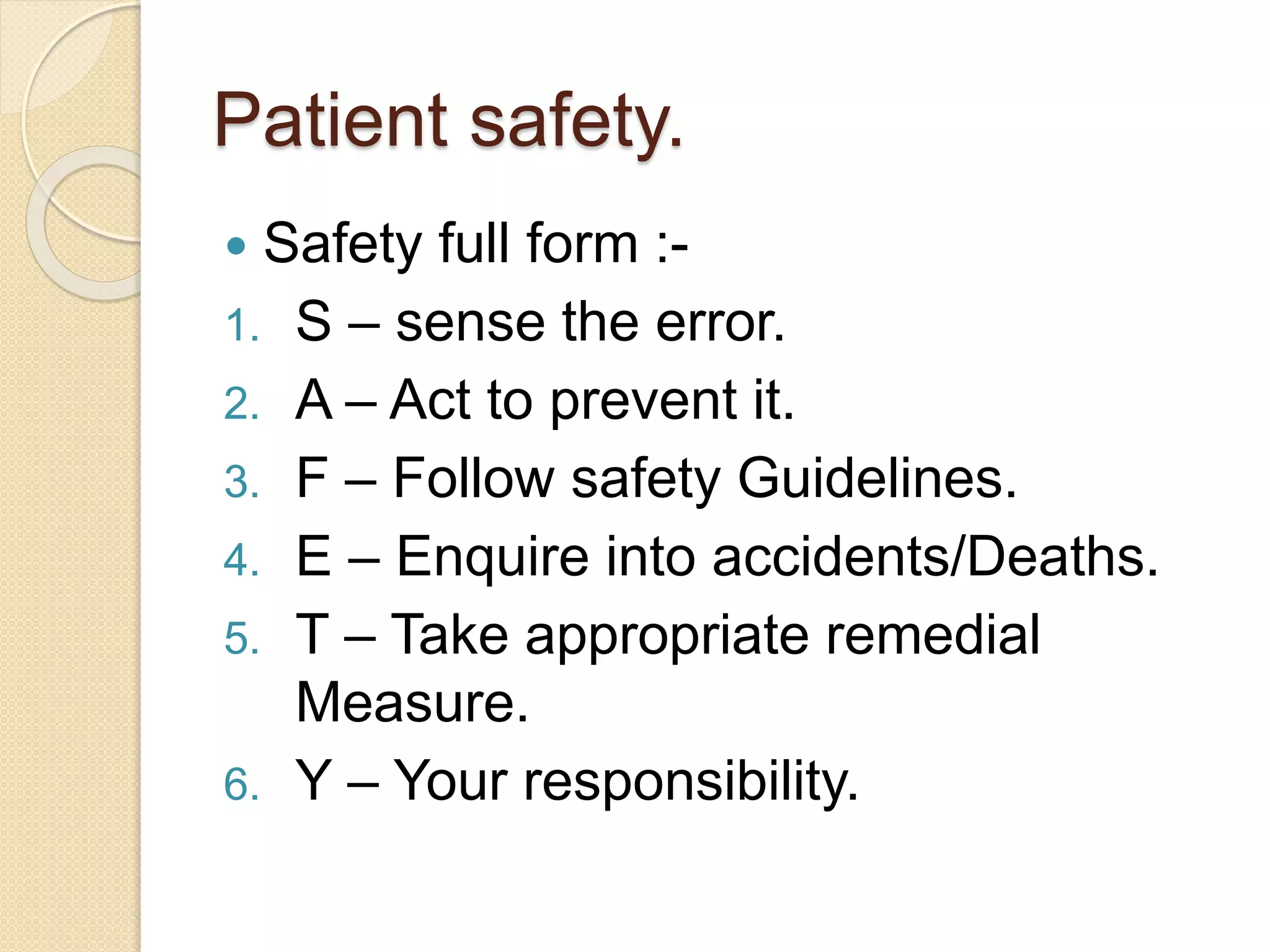 Bed side management and safety | PPTX