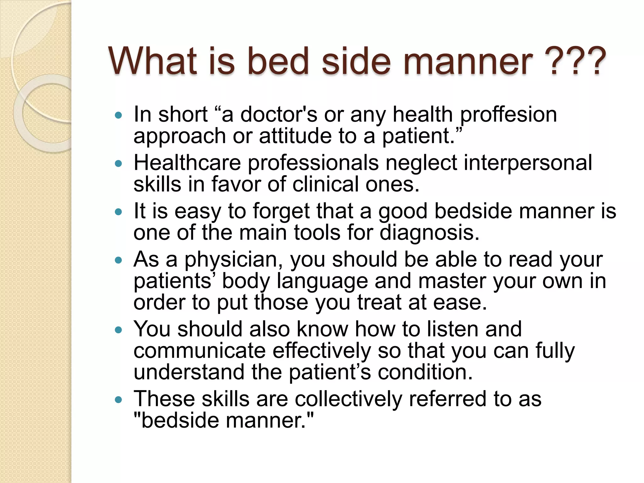 Bed side management and safety | PPTX