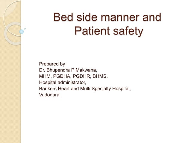 Bed side management and safety | PPTX | Parenting Babies and Toddlers ...