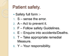 Bed side management and safety | PPTX