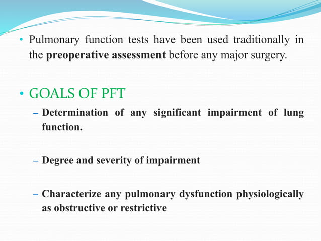 Bedside PULMONARY FUNCTION TEST/PFT | PPTX | Lung and Respiratory ...