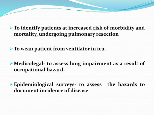 Bedside PULMONARY FUNCTION TEST/PFT | PPTX | Lung and Respiratory ...