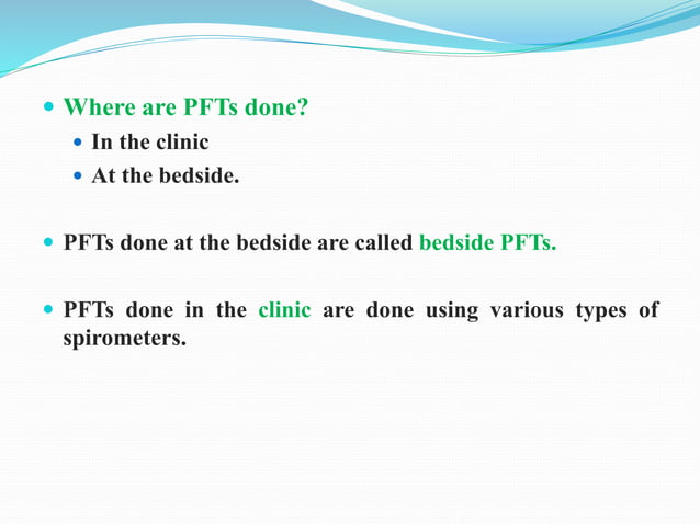 Bedside PULMONARY FUNCTION TEST/PFT | PPTX | Lung and Respiratory ...