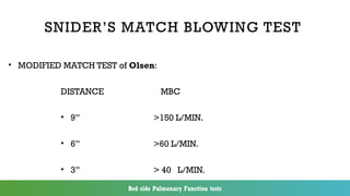 Bedside Pulmonary Function Tests ,Lung Funtion Test.pptx