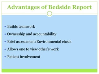 Bedside report | PPTX