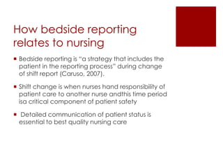 Bedside reporting | PPT