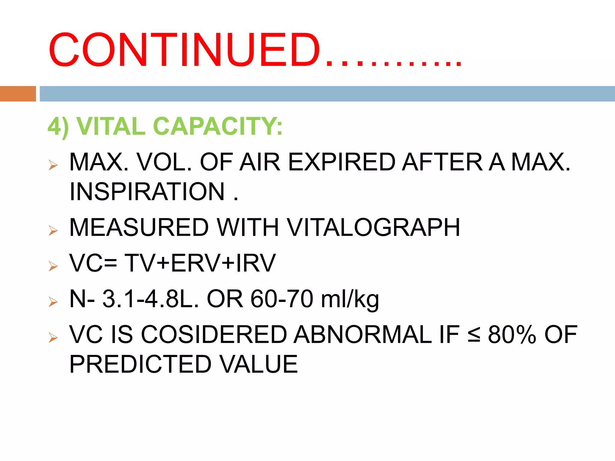 Bedside respiratory assessment & spirometry | PPTX