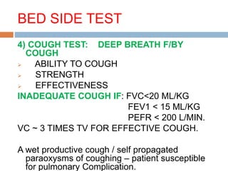 Bedside respiratory assessment & spirometry | PPTX
