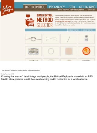 Bedsider at the EC Jamboree, Re-Branding Birth Control | PDF