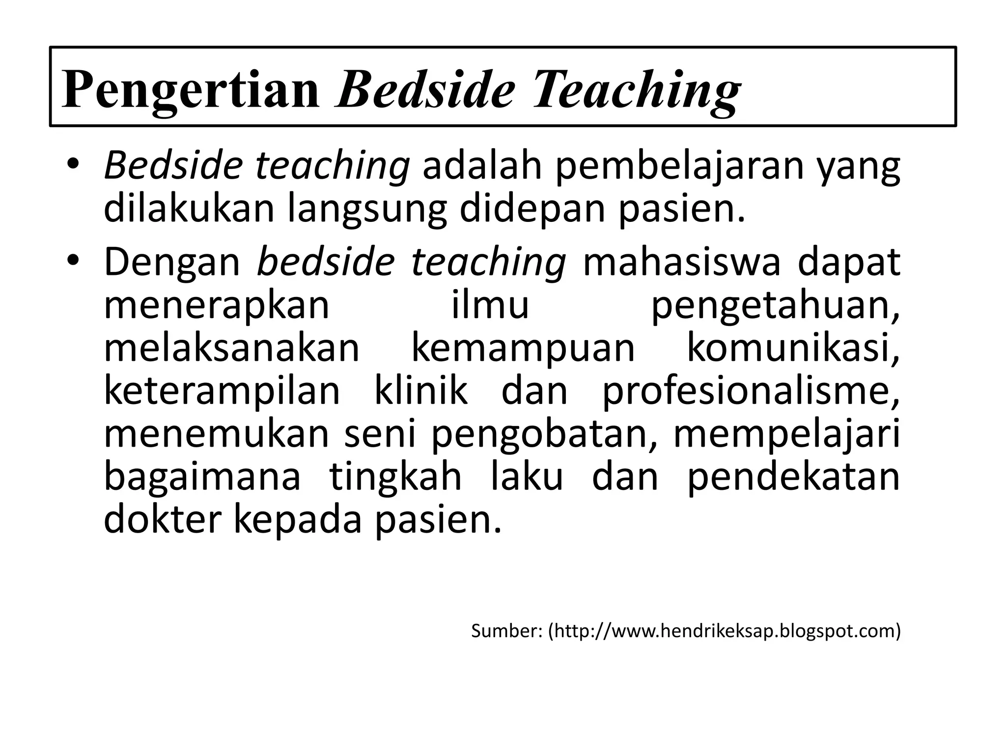 Bedside teaching | PPTX
