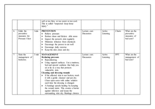 Lesson Plan on Pressure Sore