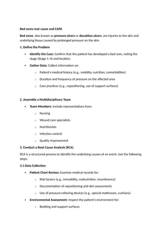 BEDSORE root cause analysis and Capa method | PDF