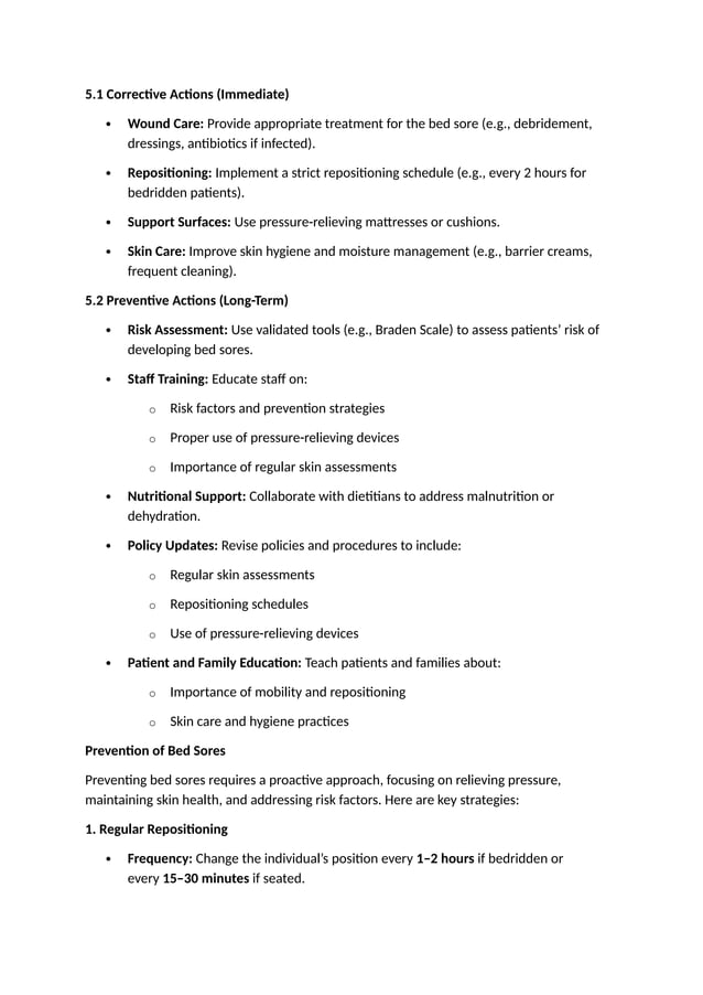BEDSORE root cause analysis and Capa method | PDF