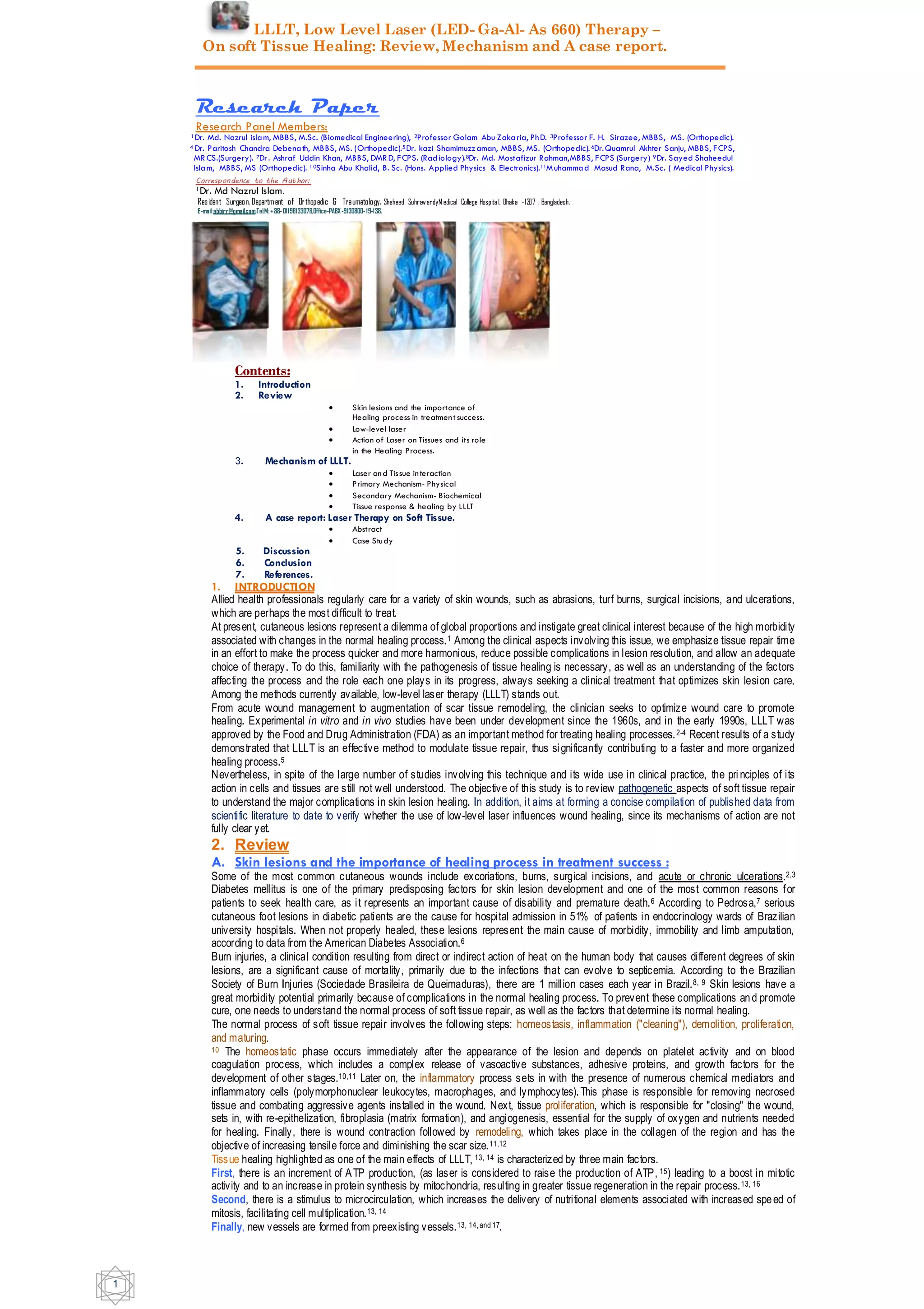 BEDSORE HEALING: Low Level Laser Therapy- LED( Ga-Al-As 660) on Soft ...