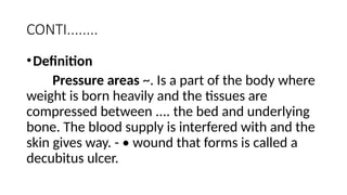 BED SORES.pptx medicine and nursing management | PPTX