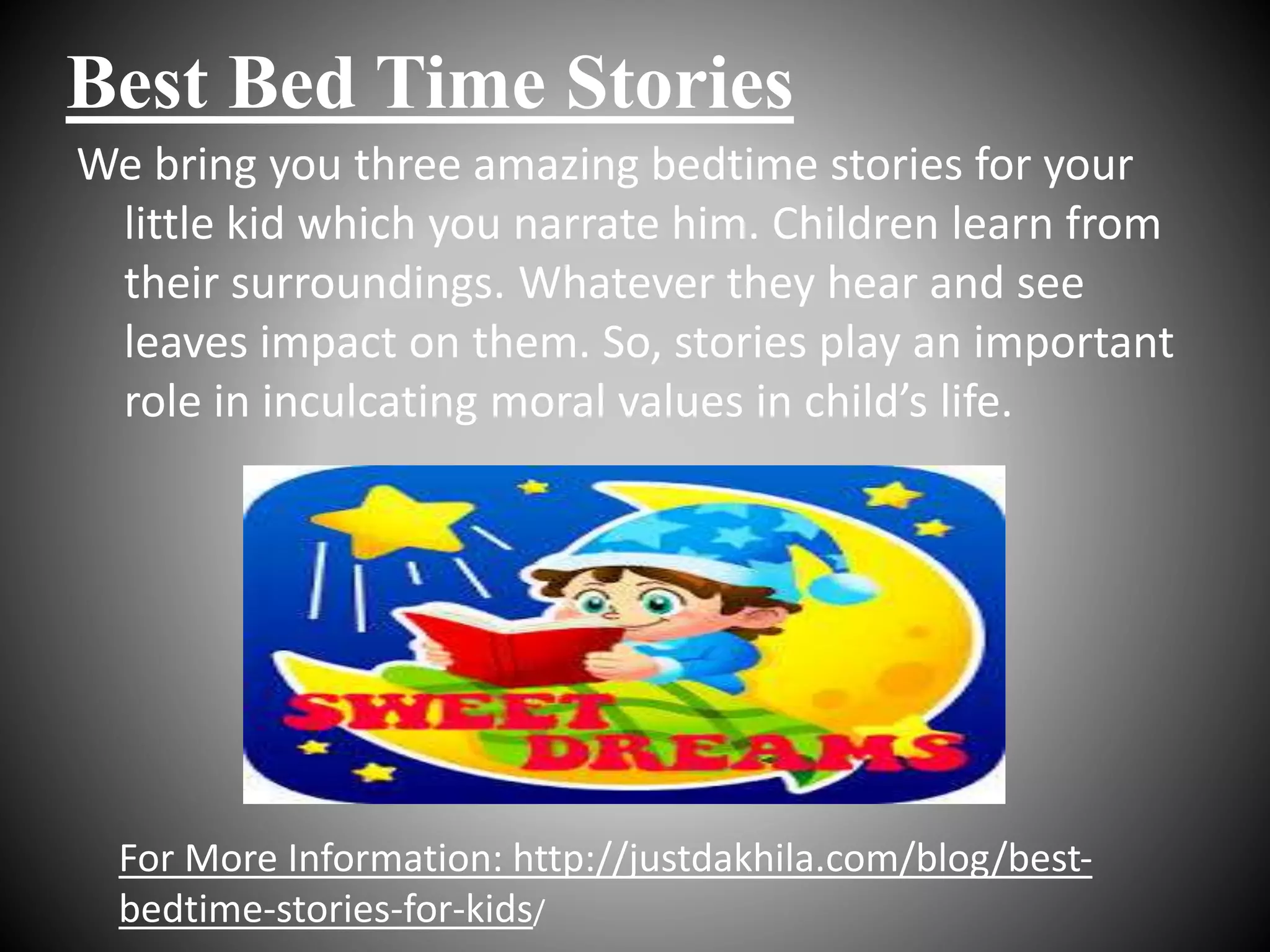 best bed time stories for kids | PPTX