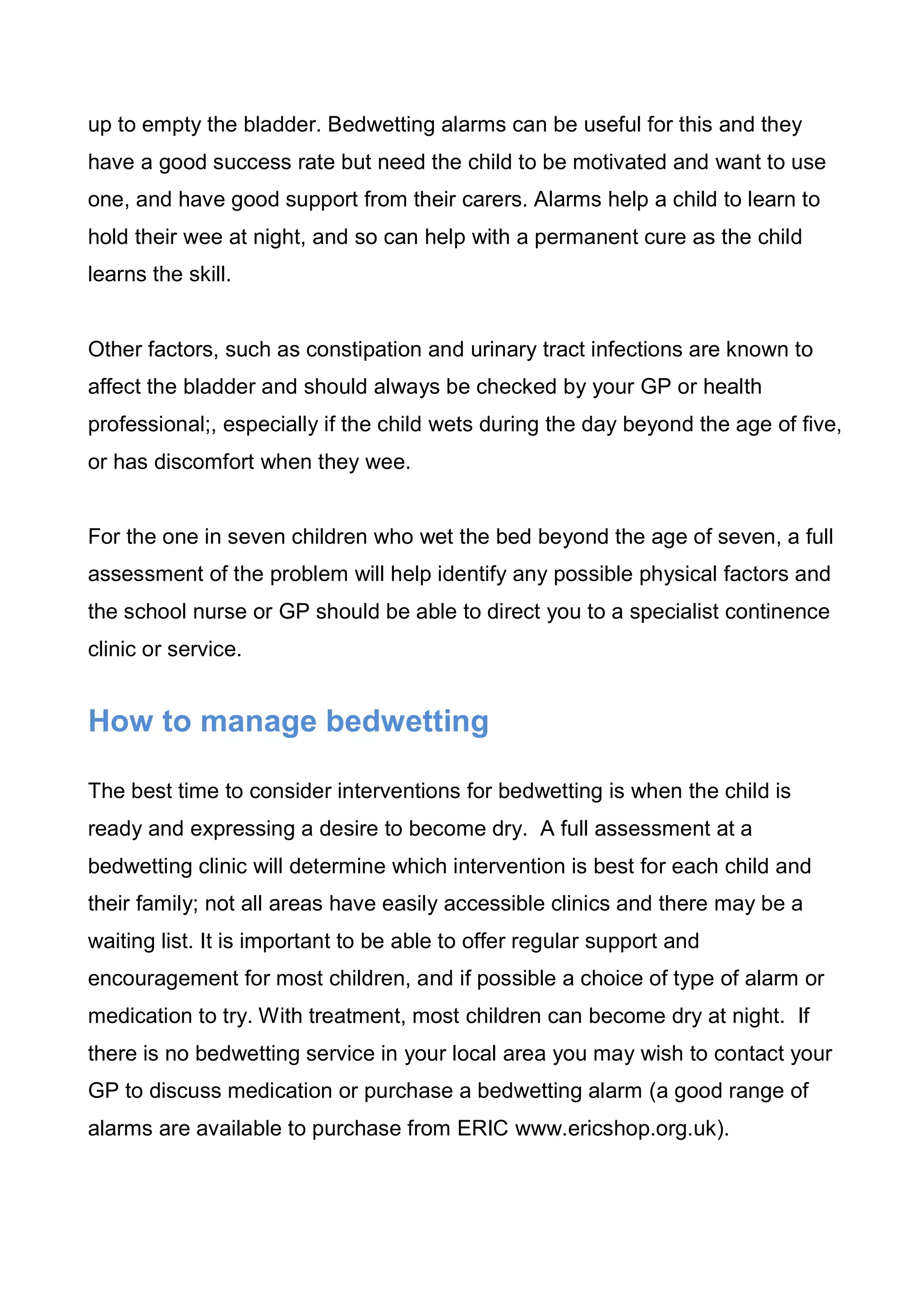 Bedwetting | PDF