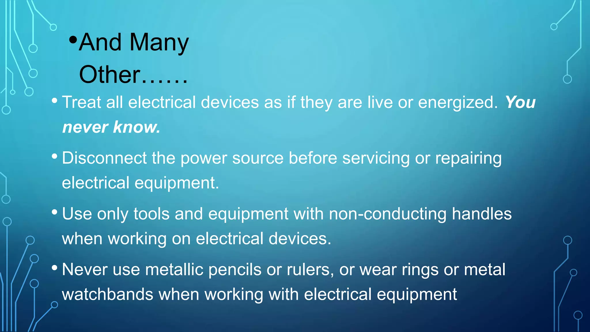 Safety precautions for electrical appliances | PPTX