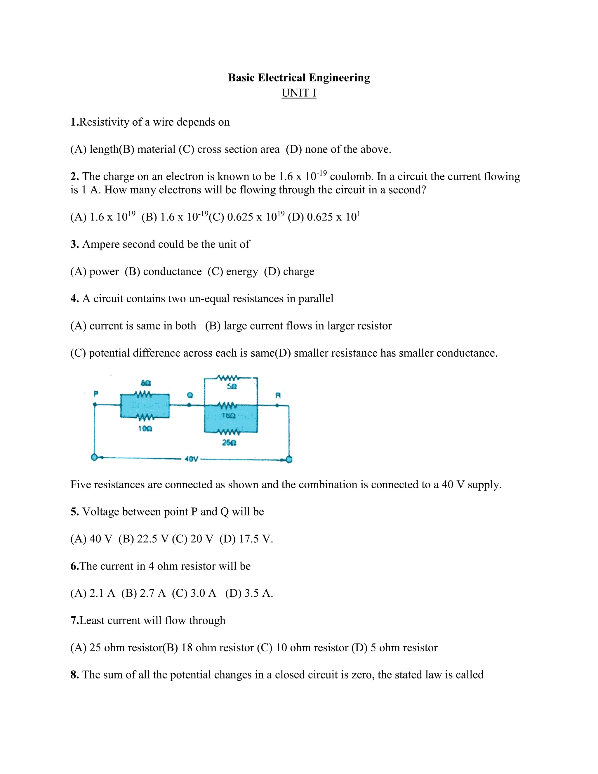 Basic Electrical Engineering | DOCX