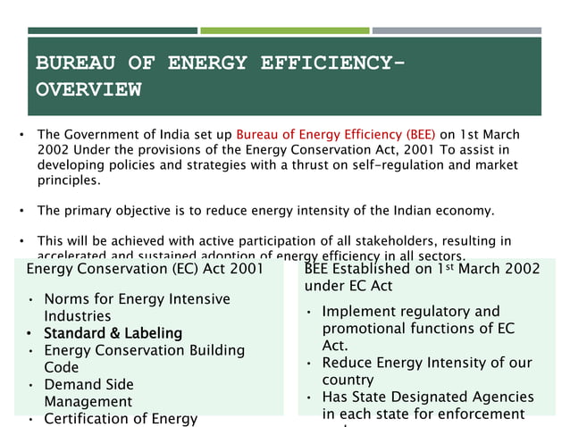BUREAU OF ENERGY EFFICIENCY(BEE) GREEN RATING SYSTEM | PPTX | Power and ...