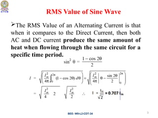 RMS and Average Value of a Sine Wave and Calculation of Form fator | PPT