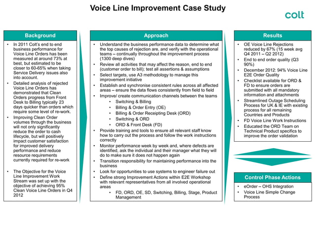 Voice Line Improvement Case Study | PDF
