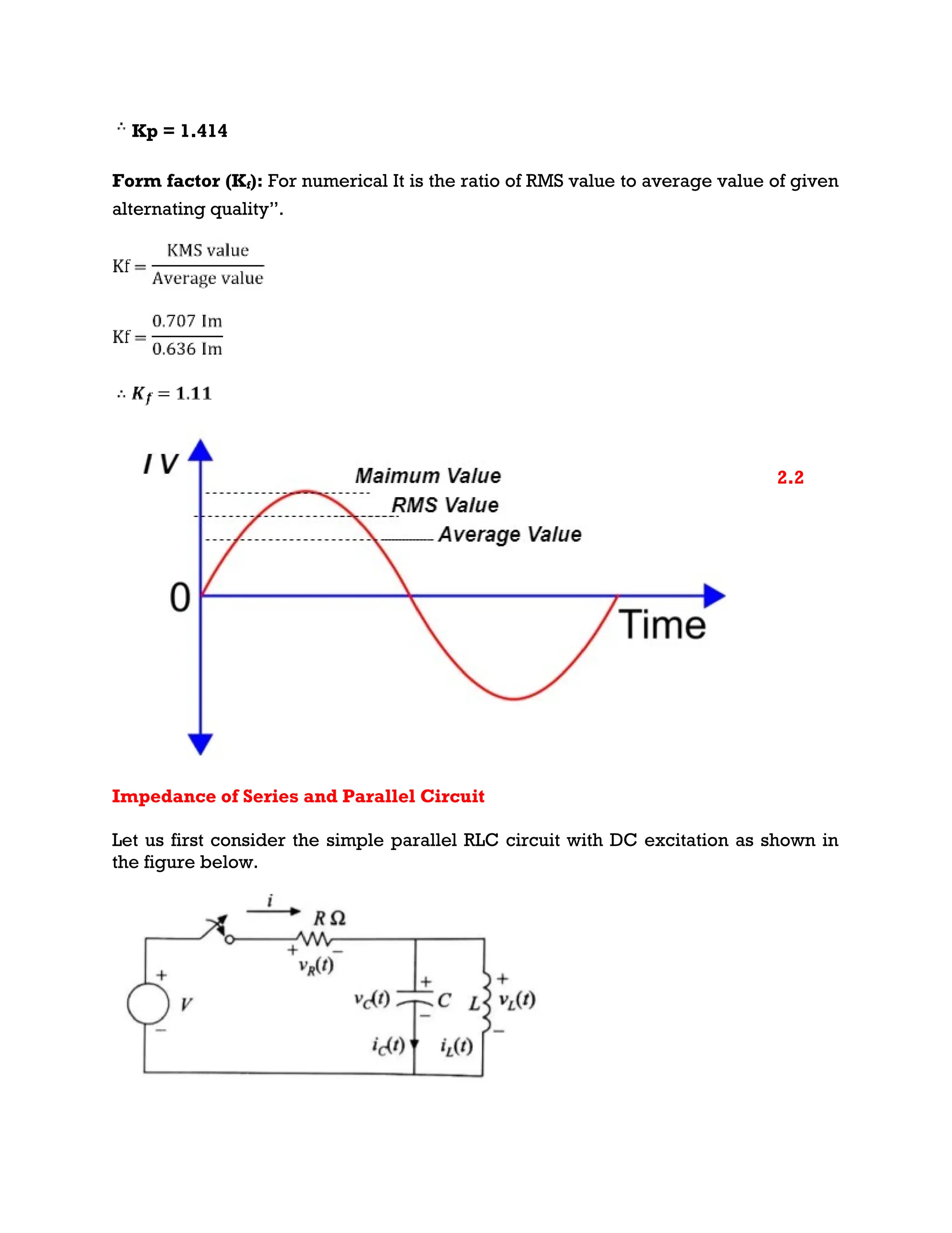 MODULE 2: AC CIRCUITS REPRESENTATION OF SINUSOIDAL WAVEFORMS, PEAK, RMS AND AVERAGE VALUE | DOCX