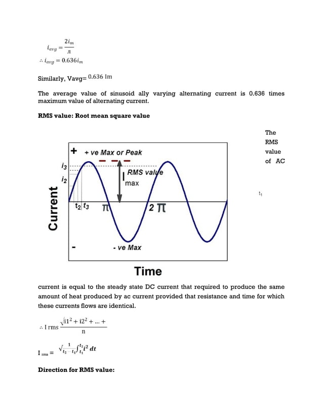 MODULE 2: AC CIRCUITS REPRESENTATION OF SINUSOIDAL WAVEFORMS, PEAK, RMS AND AVERAGE VALUE | DOCX