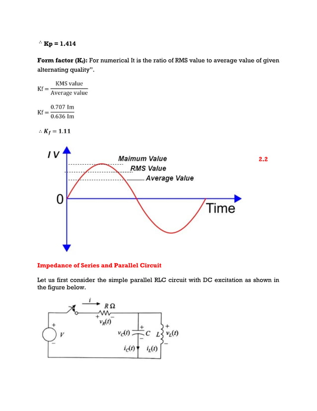 MODULE 2: AC CIRCUITS REPRESENTATION OF SINUSOIDAL WAVEFORMS, PEAK, RMS AND AVERAGE VALUE | DOCX
