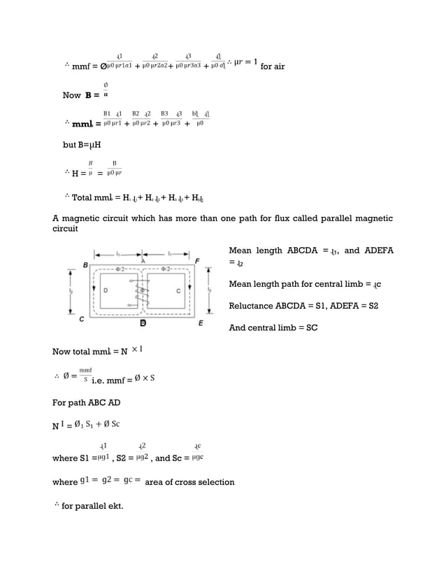 MAGNETIC CIRCUITS: INTRODUCTION, SERIES AND PARALLEL MAGNETIC CIRCUITS | PDF