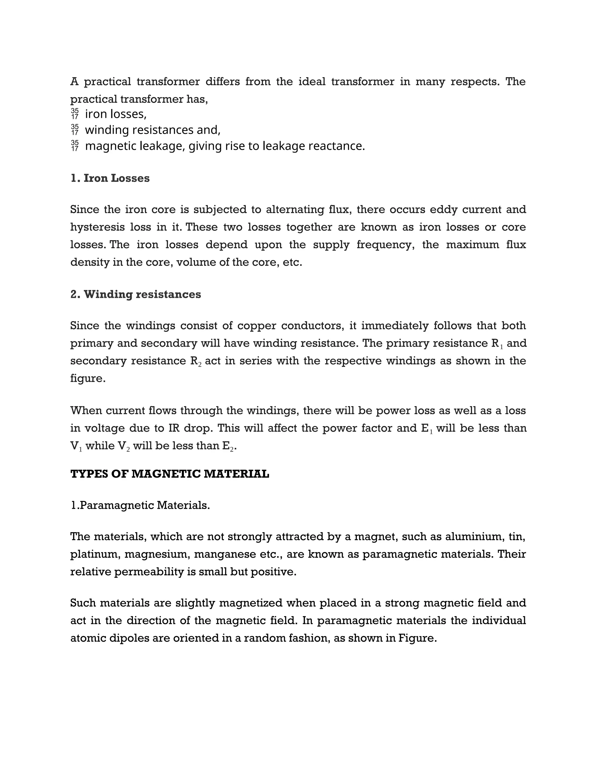 MODULE 4: TRANSFORMERS MAGNETIC MATERIALS, BH CHARACTERISTICS, IDEAL AND PRACTICAL TRANSFORMER ...