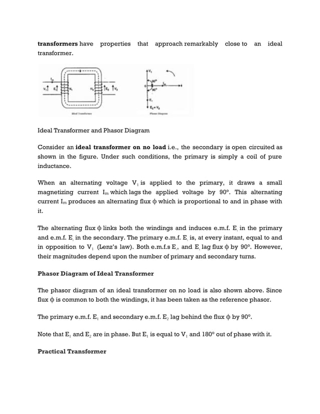 MODULE 4: TRANSFORMERS MAGNETIC MATERIALS, BH CHARACTERISTICS, IDEAL AND PRACTICAL TRANSFORMER ...