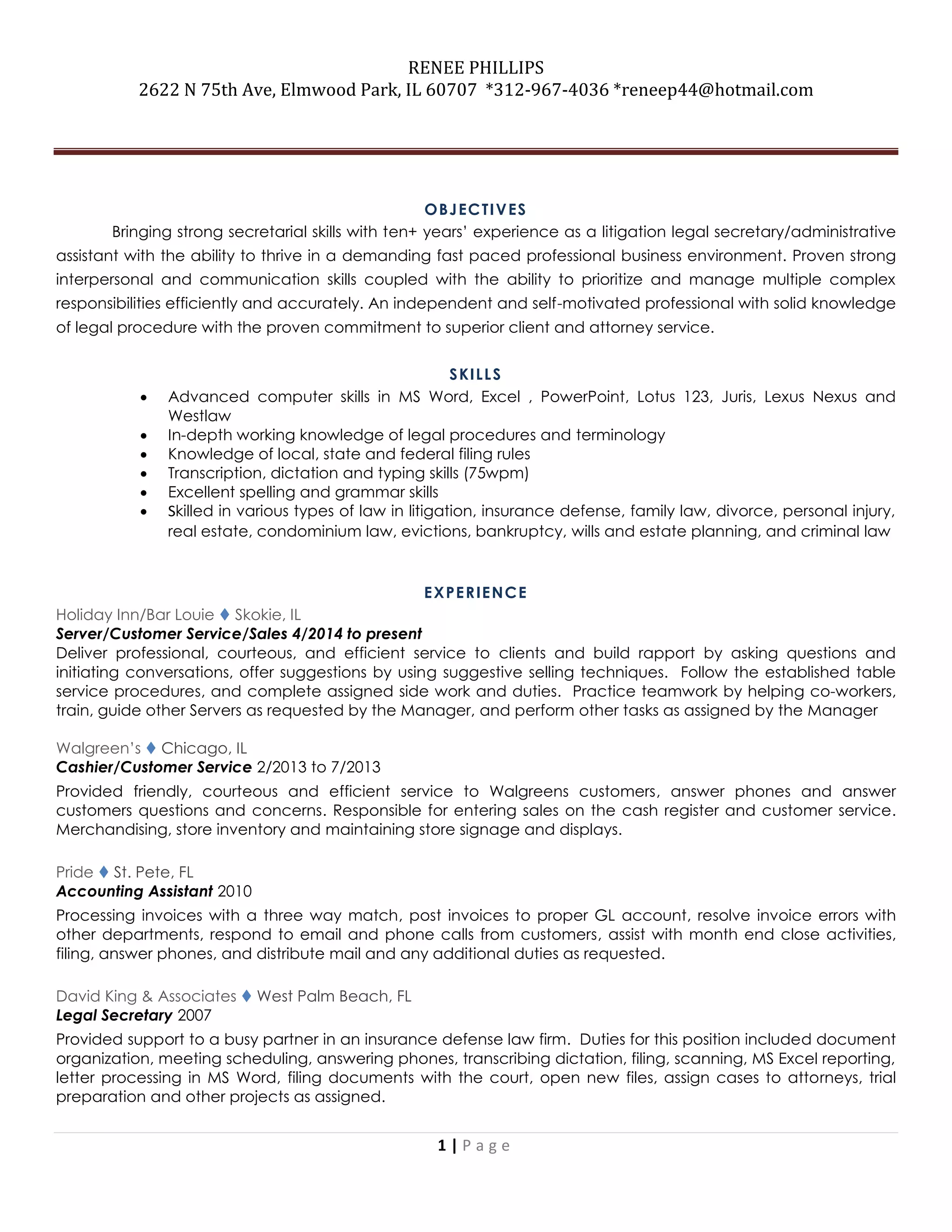 RENEE PHILLIPS RESUME 2014 | DOCX