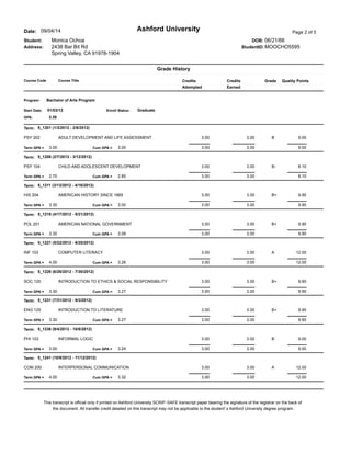 299010102_transcripts_Ashford University Transcripts | PDF