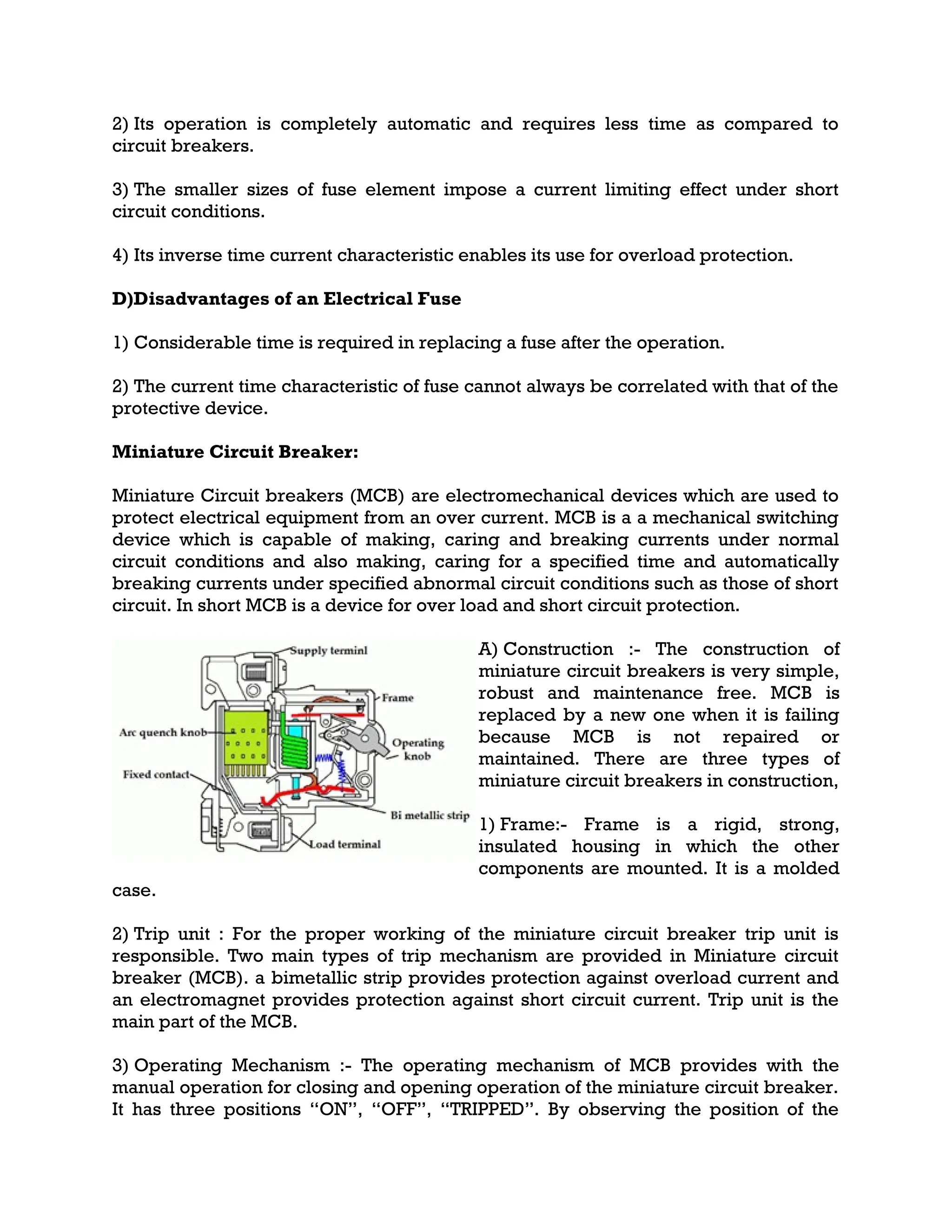 MODULE 6: ELECTRICAL INSTALLATIONS COMPONENTS OF LT SWITCHGEAR: SWITCH ...