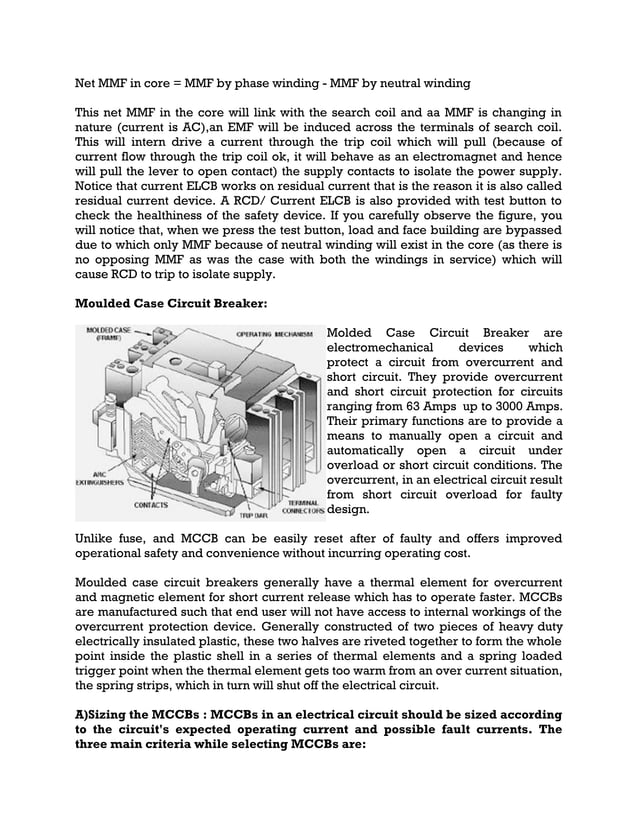 MODULE 6: ELECTRICAL INSTALLATIONS COMPONENTS OF LT SWITCHGEAR: SWITCH FUSE UNIT (SFU), MCB ...