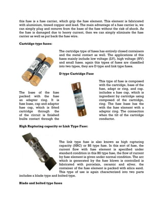 MODULE 6: ELECTRICAL INSTALLATIONS COMPONENTS OF LT SWITCHGEAR: SWITCH ...