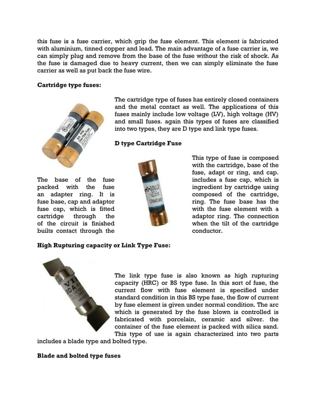 MODULE 6: ELECTRICAL INSTALLATIONS COMPONENTS OF LT SWITCHGEAR: SWITCH ...