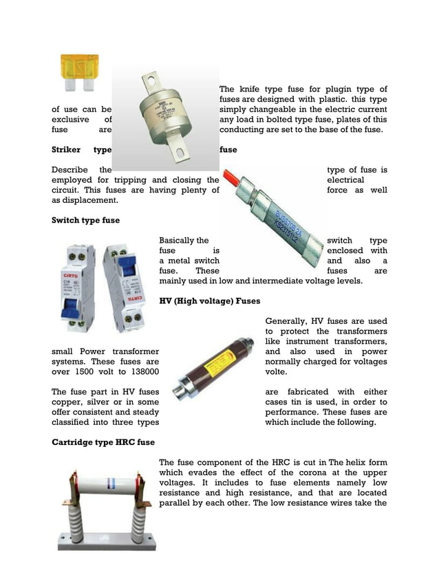 MODULE 6: ELECTRICAL INSTALLATIONS COMPONENTS OF LT SWITCHGEAR: SWITCH ...