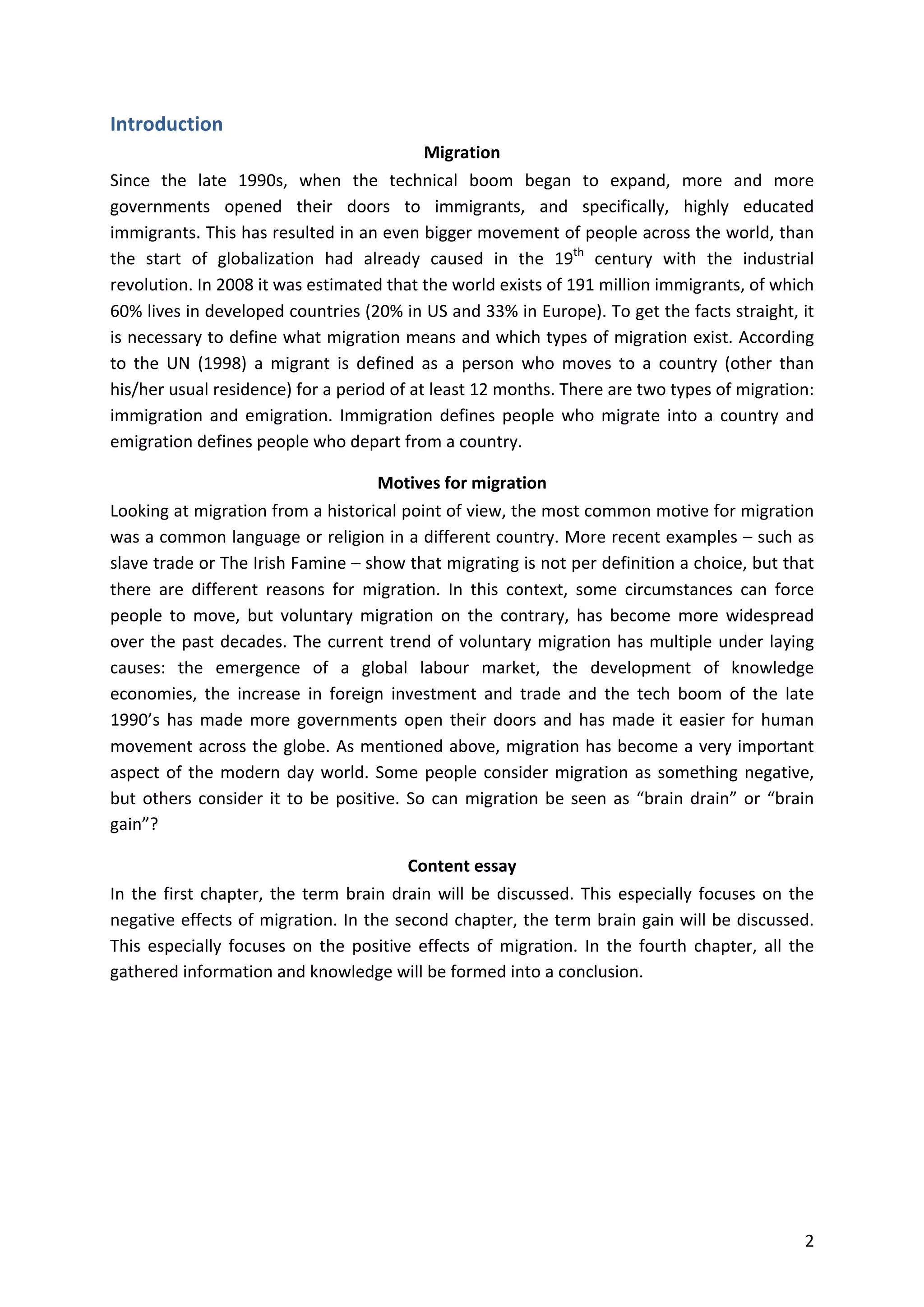 Migration - Brain Drain or Brain Gain | PDF