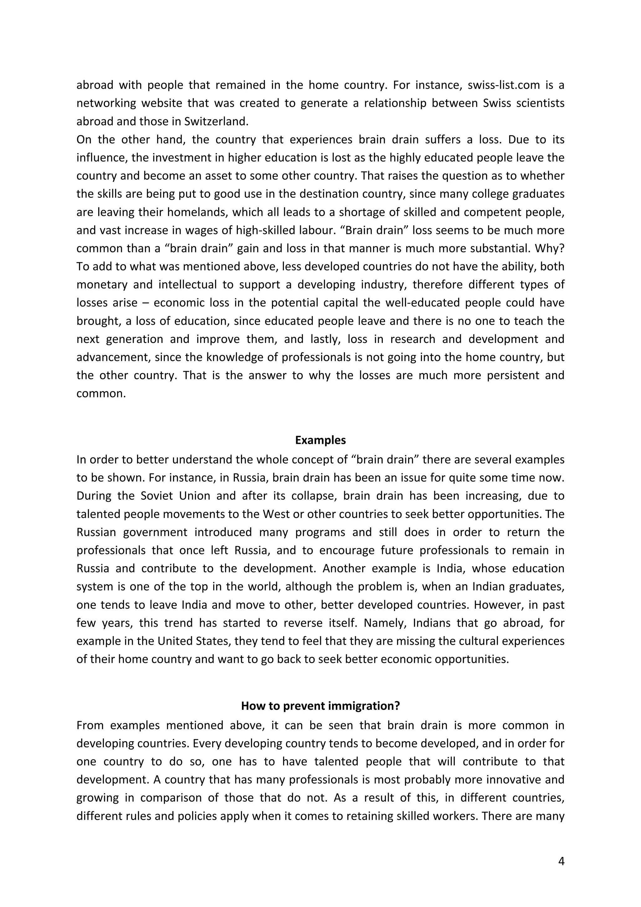 Migration - Brain Drain or Brain Gain | PDF