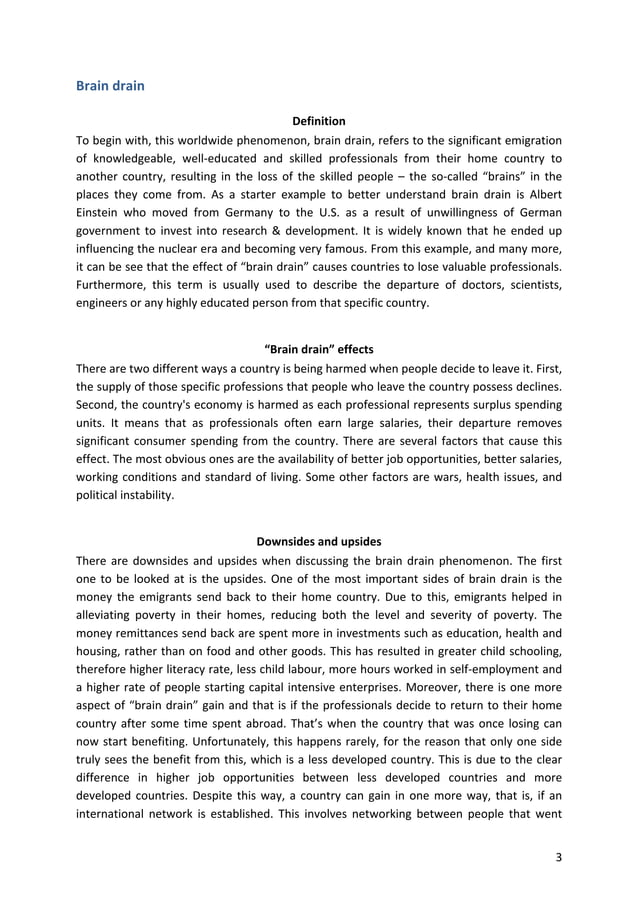Migration - Brain Drain or Brain Gain | PDF