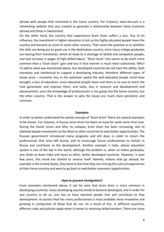 Migration - Brain Drain or Brain Gain | PDF