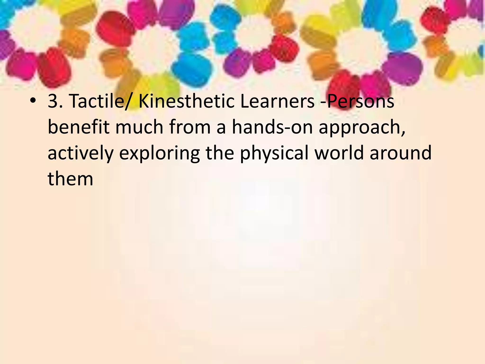 LEARNING/THINKING STYLES IN MULTIPLE INTELLIGENCE | PPTX